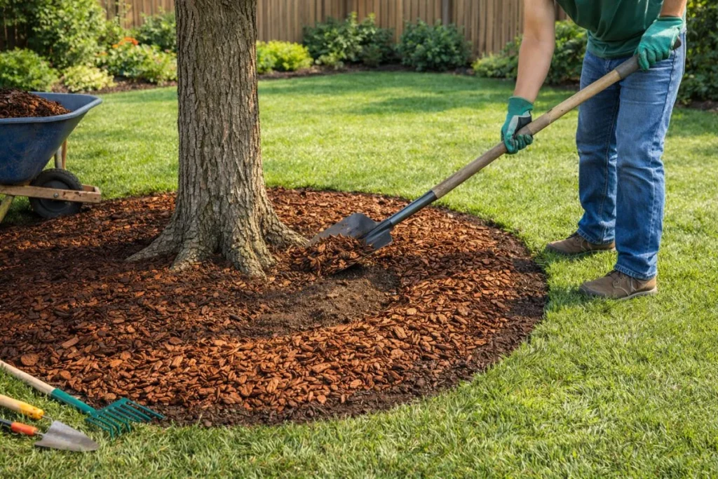 How To Put Mulch Around Trees